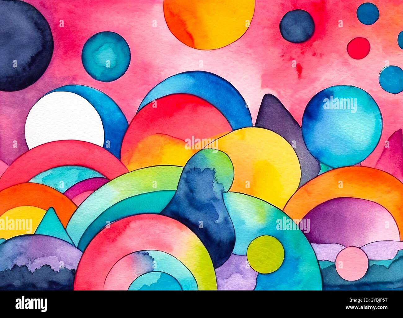 Background with bright colorful balls and spots, abstract multicolor ...