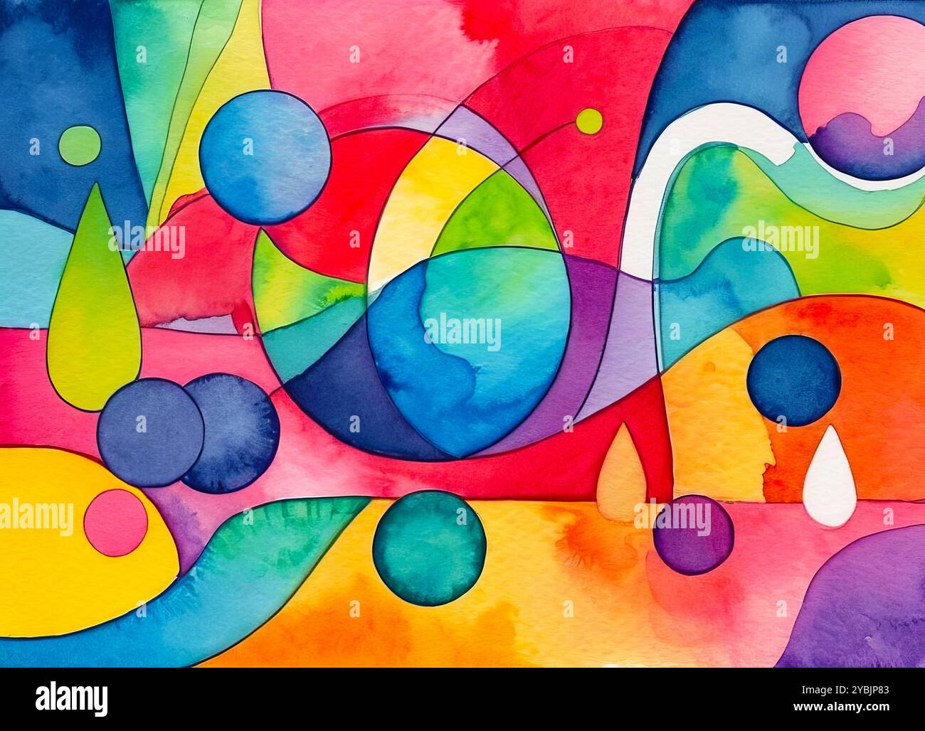 Bright multi-colored background with different shapes, colorful ...