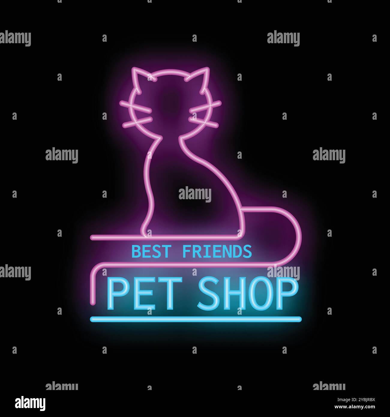 Neon signage animal Stock Vector Images - Alamy