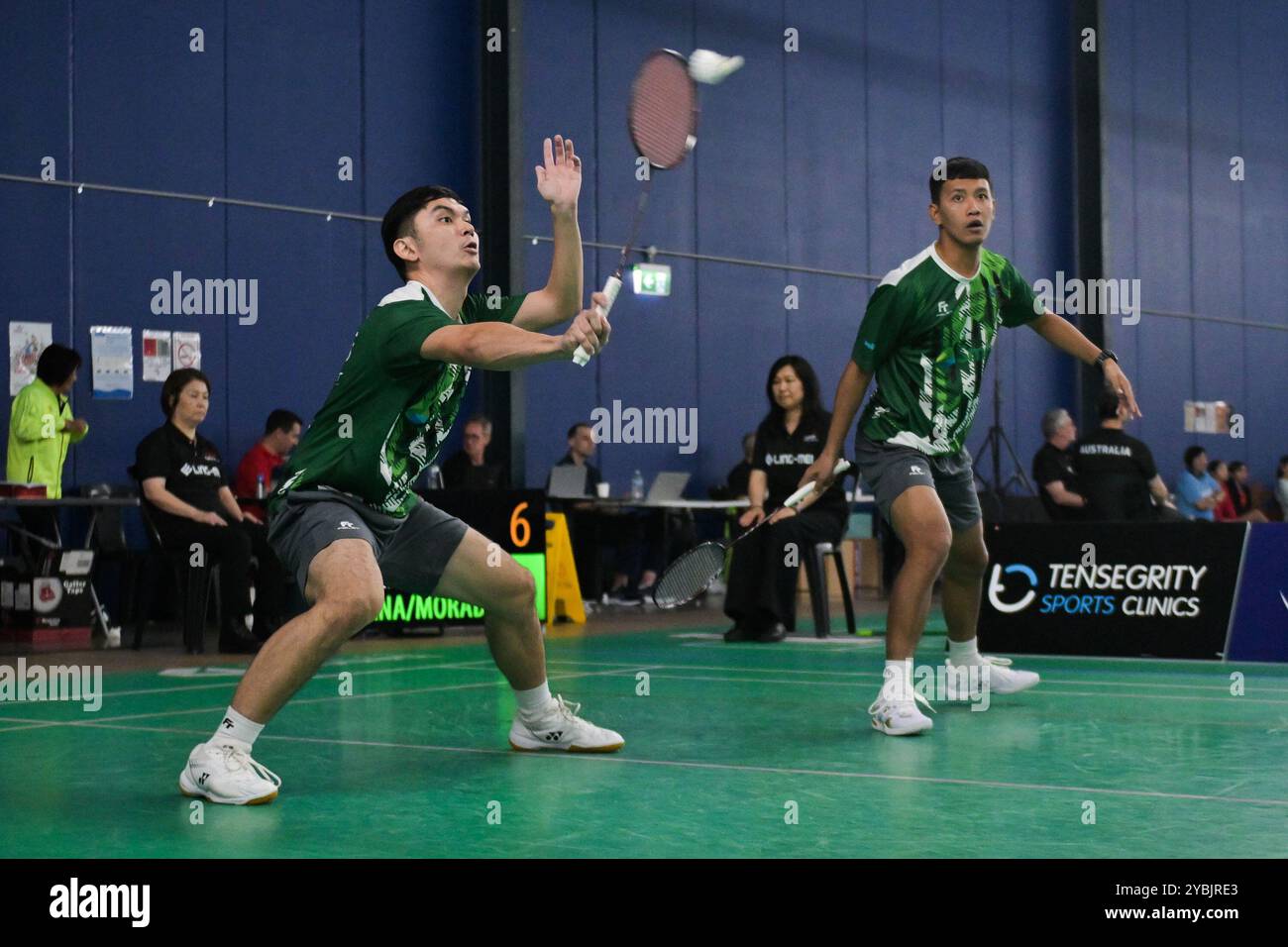 Alvin Morada (R) and Christian Bernardo (L) of Philippines play against ...