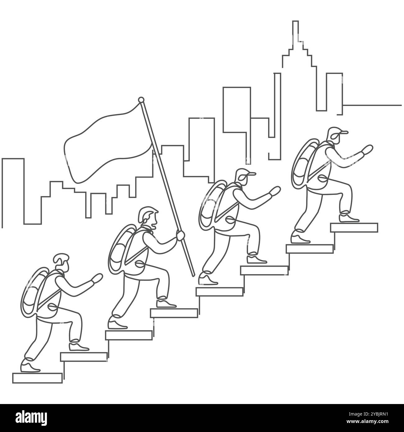 Continuous drawing stairs hi-res stock photography and images - Alamy