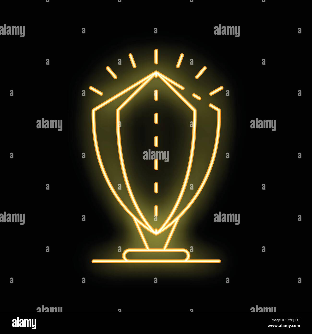 Yellow neon award icon on hi-res stock photography and images - Alamy