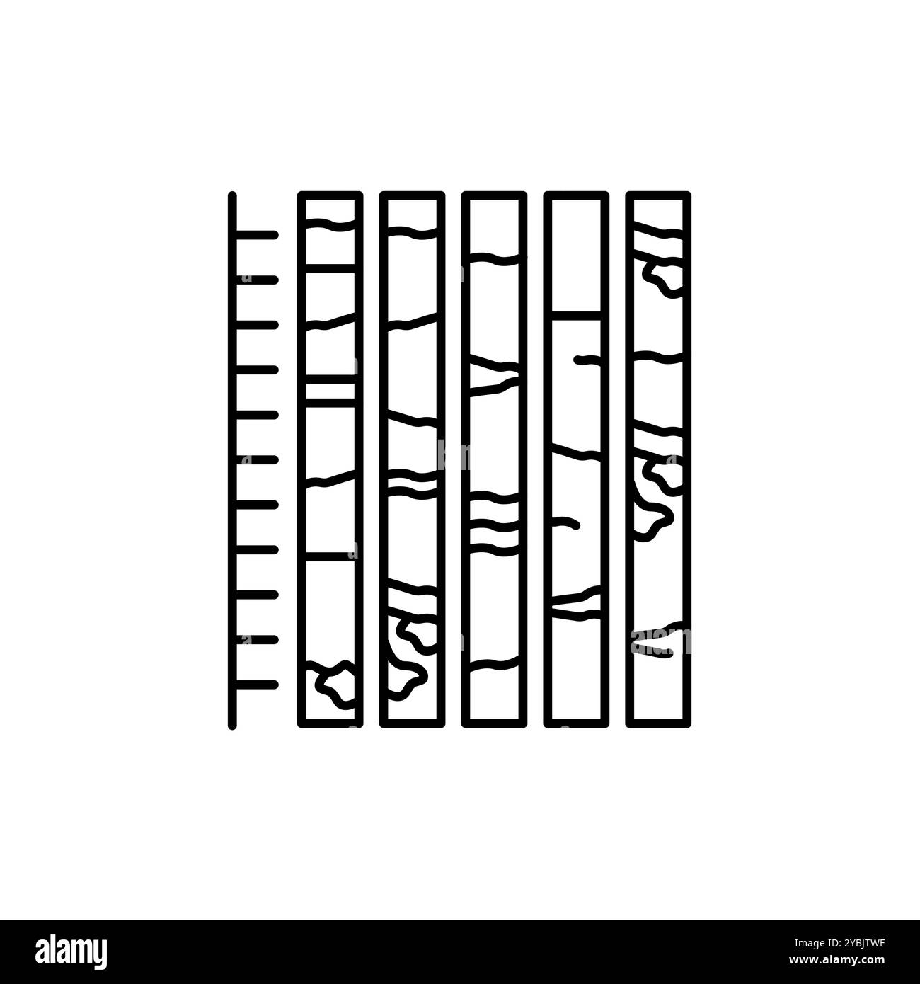 Core sampling line black icon. Sign for web page, mobile app, button ...