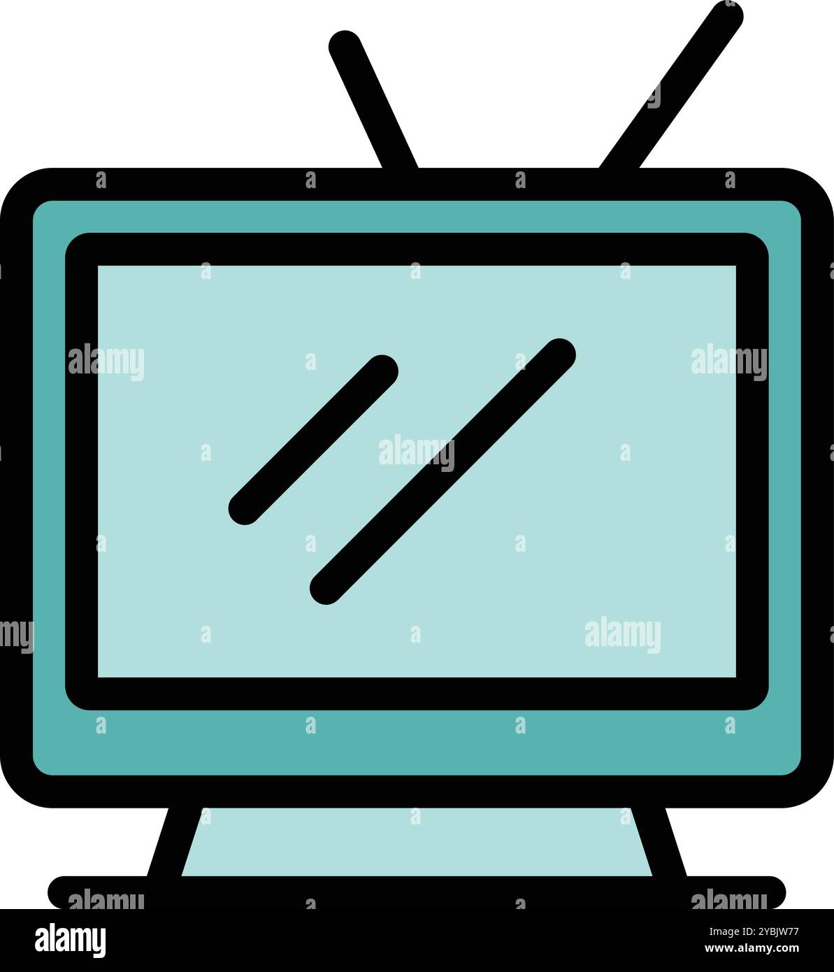 Vintage television set displaying green hi-res stock photography and ...