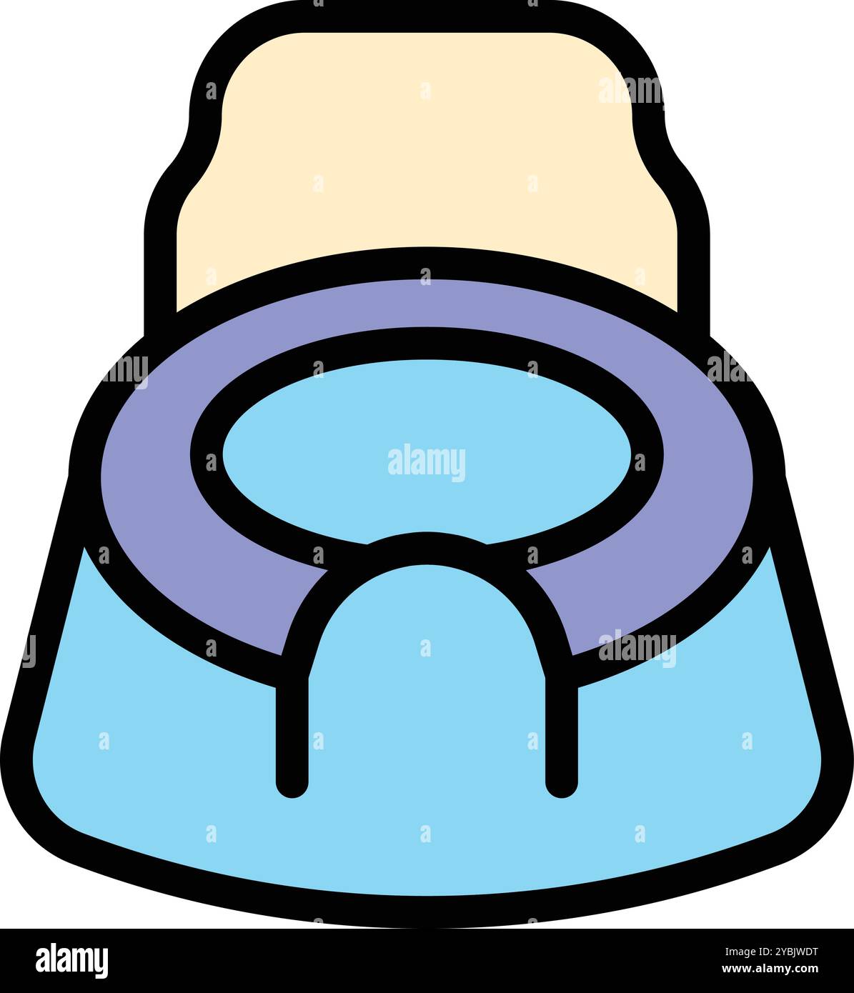 Blue potty chair helping babies get accustomed to using the toilet on ...