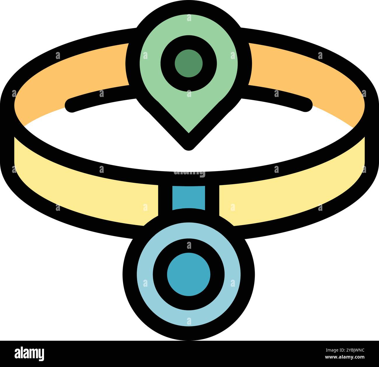 Gps tracker attached to pet collar is showing the location of the pet ...