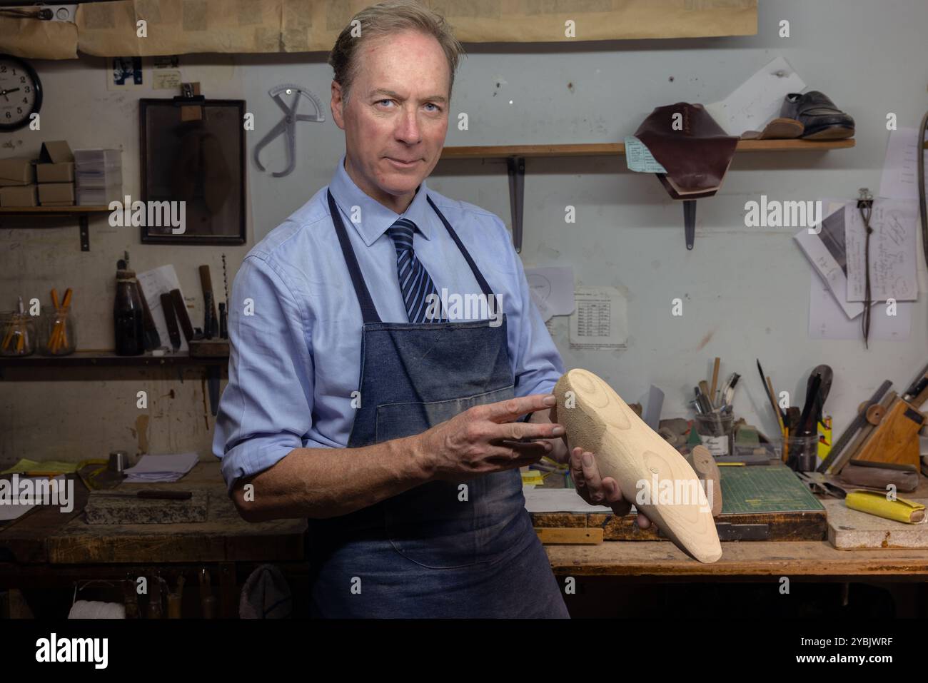 Jonathan Hunter Lobb in his workshop at John Lobb bespoke bookmaker St ...