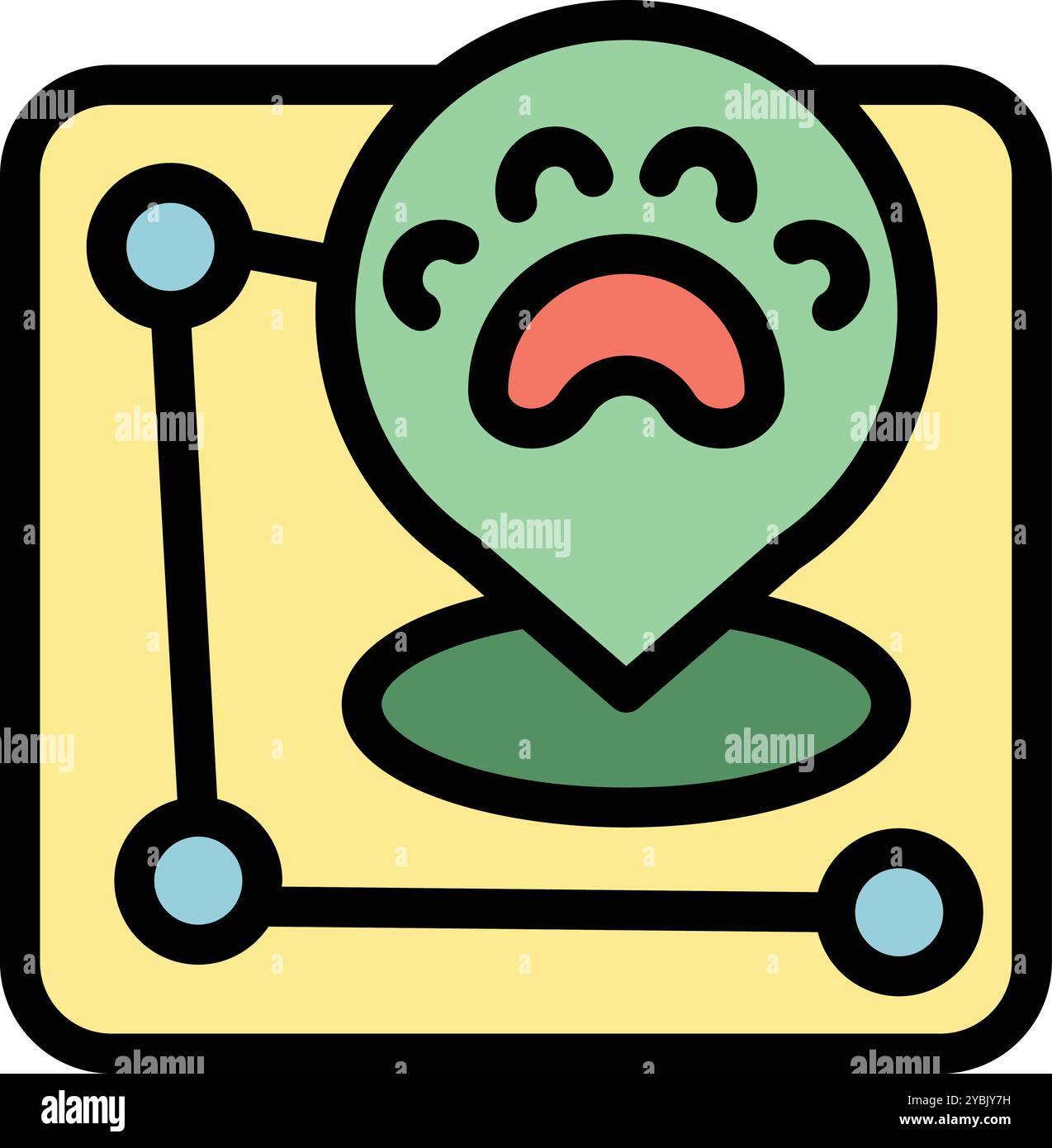 Location pin with a paw print inside, symbolizing pet tracking ...