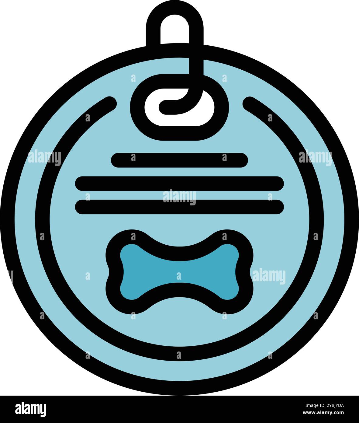 Round dog tag hanging with bone symbol is a perfect visual element for ...