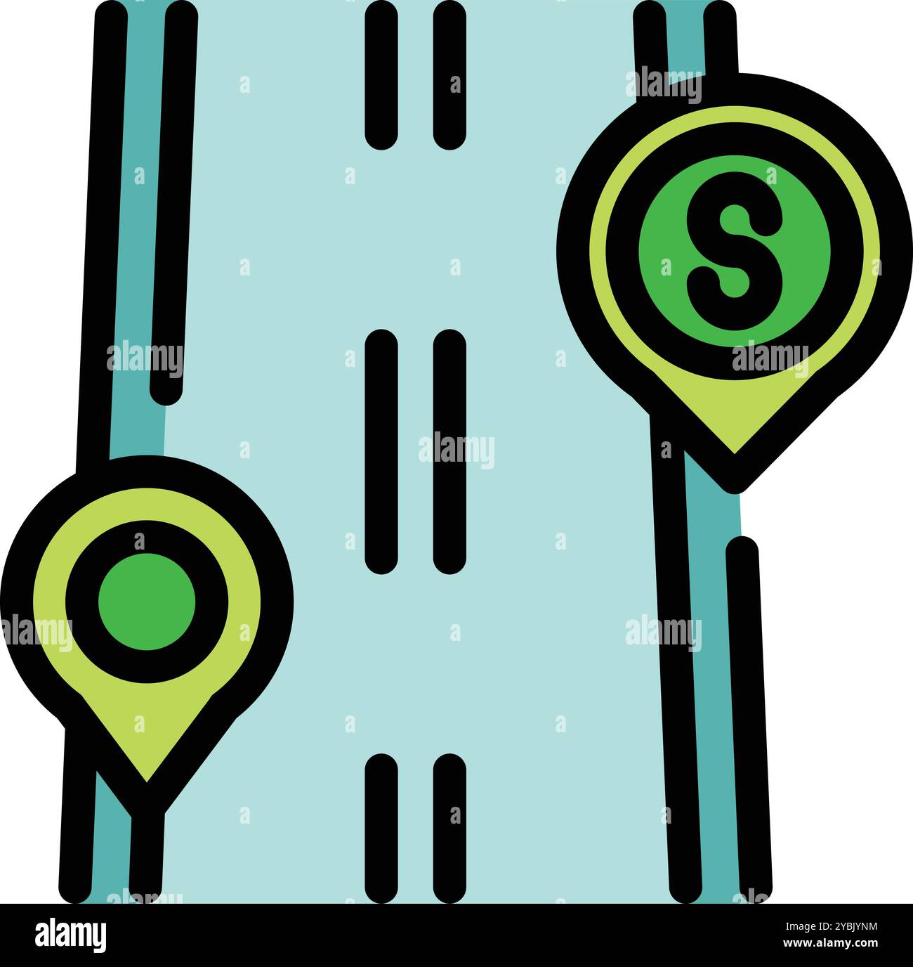 Concept of road to wealth, earning money and business success with a ...