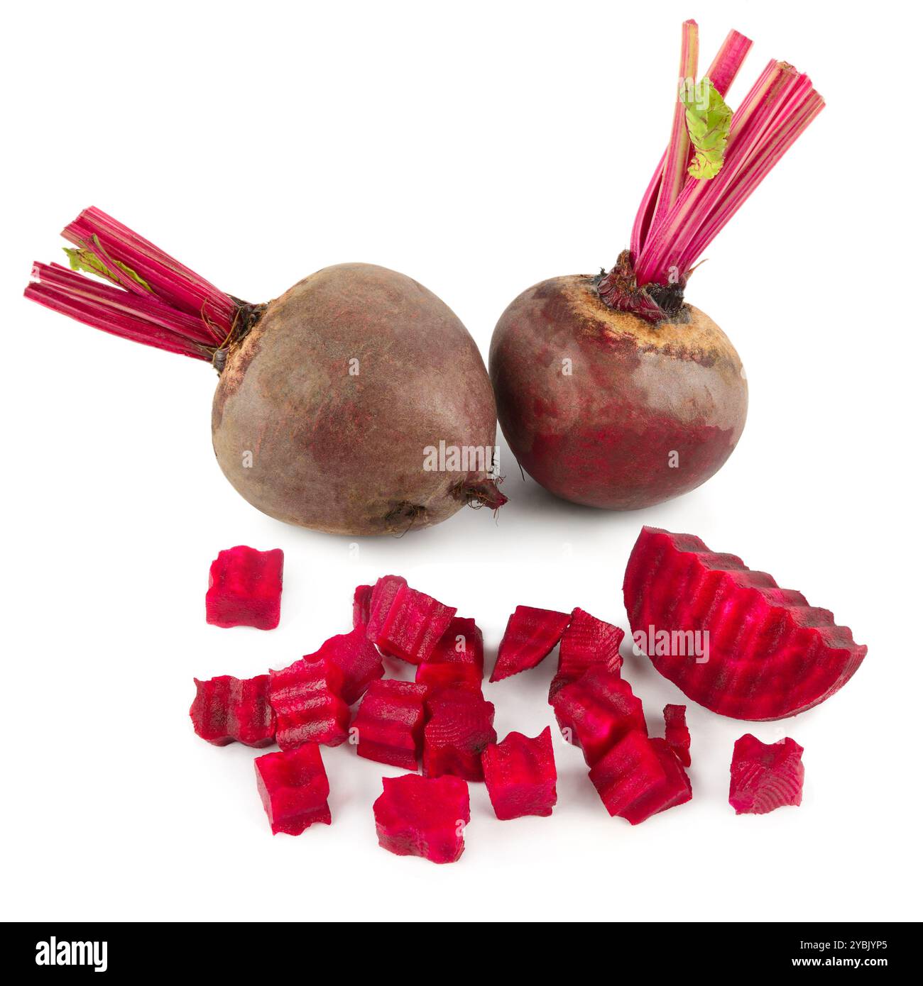 Closeup beetroot (beet root) and Pieces of juicy red beetroot isolated ...