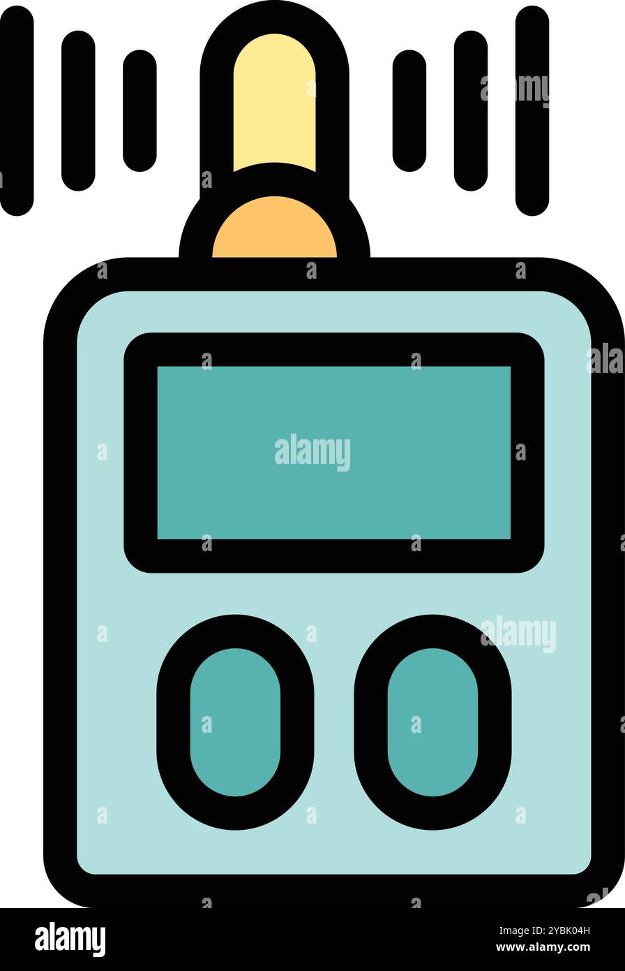 Walkie talkie with an antenna transmitting a signal Stock Vector Image ...