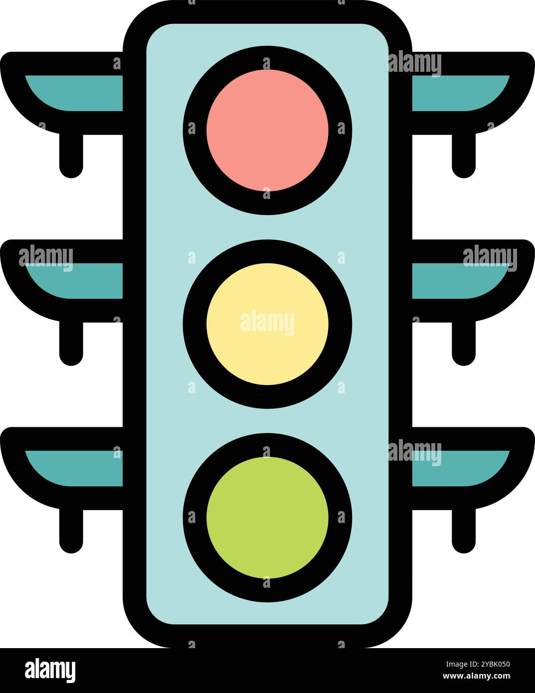 Simple colorful icon of a traffic light showing green, for use in ...