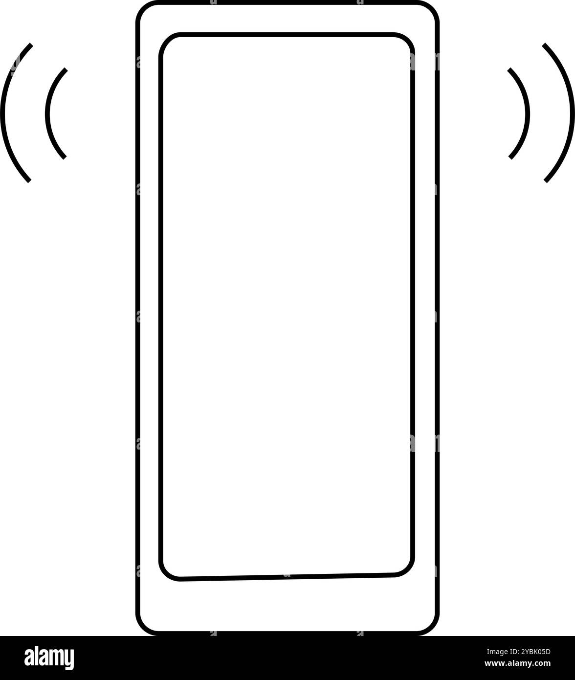 Ringing phone with button icon. Outline illustration Stock Photo - Alamy