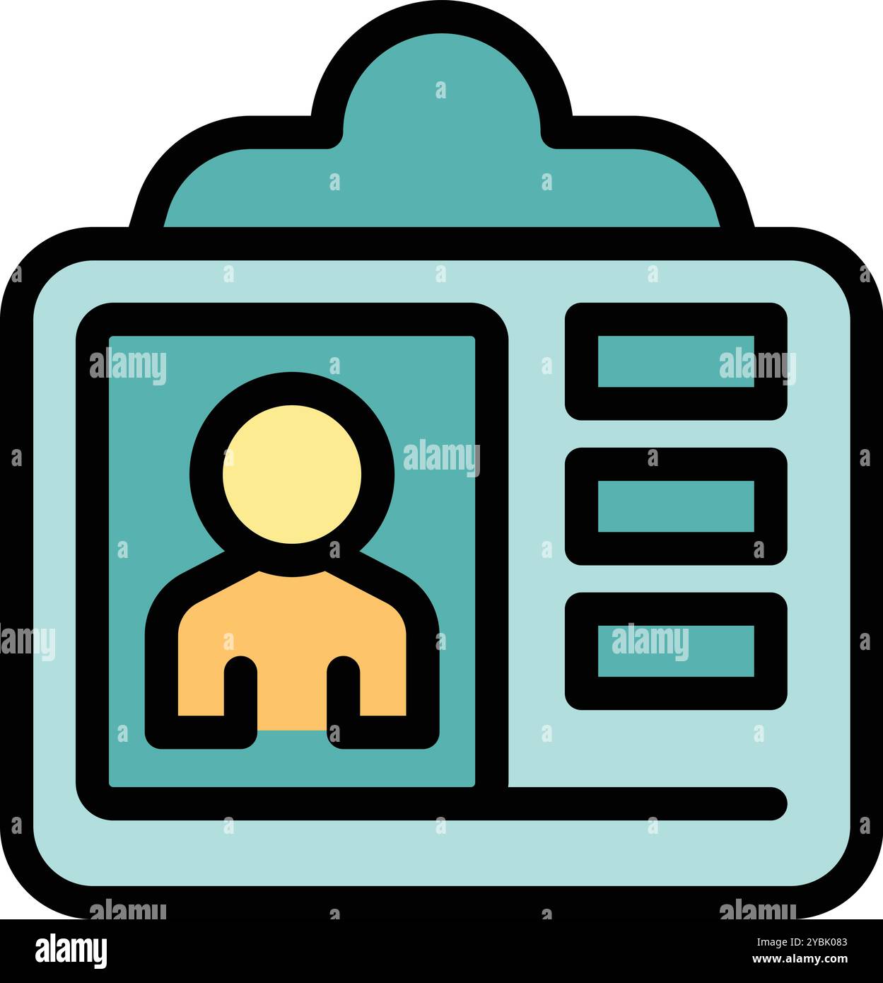 Personal information data protection icon representing user profile with secure login access ...