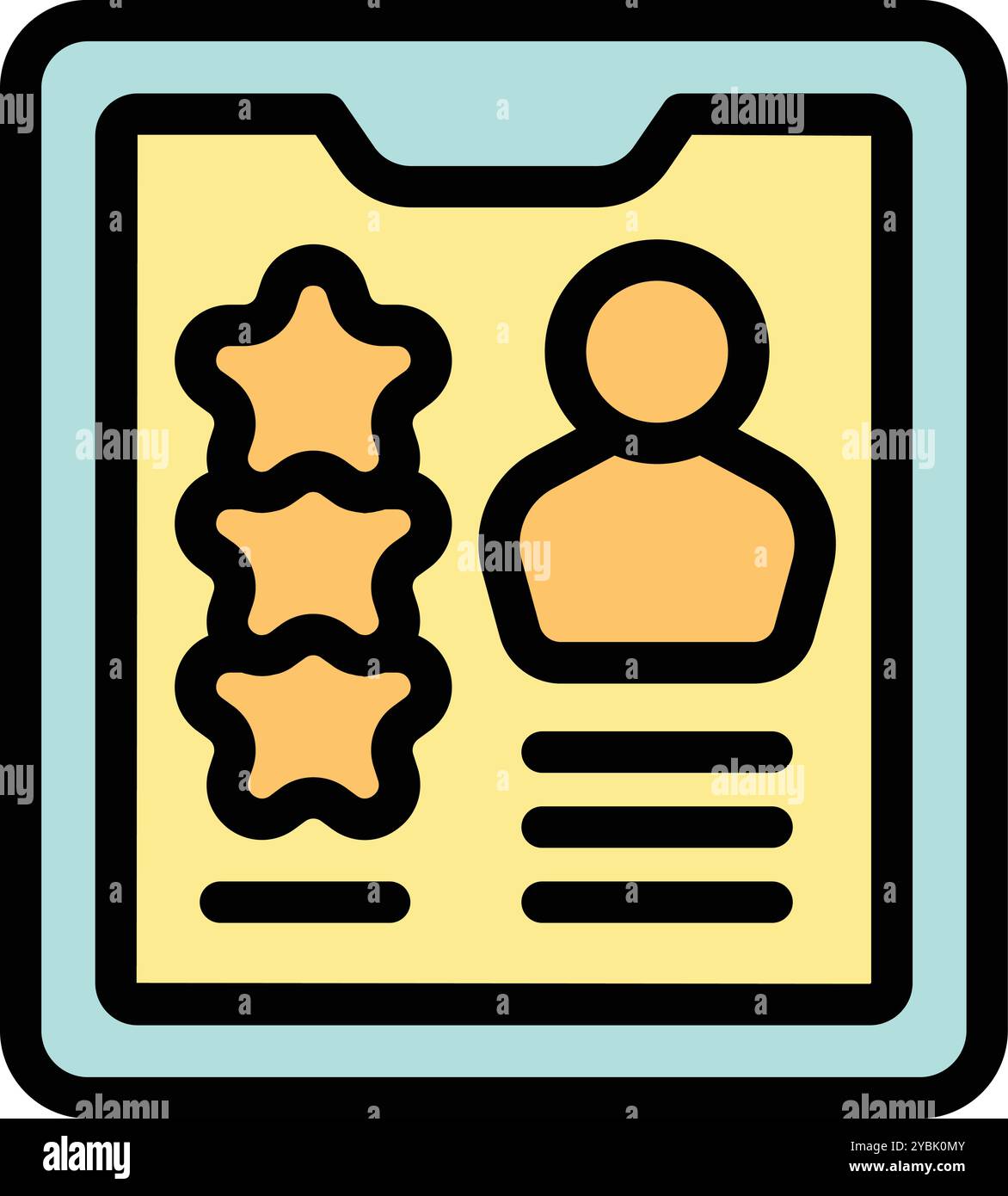 Colorful icon of a employee performance review, showing three gold ...