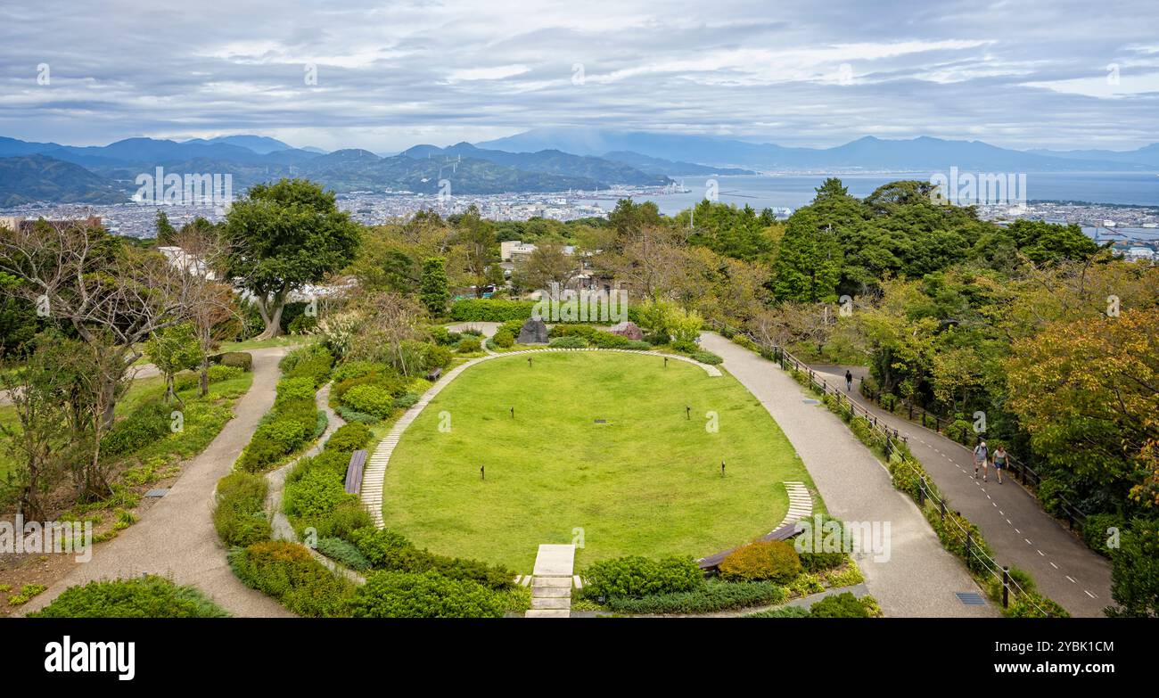 Panoramic view from Nihondaira Yume Terrace observation deck towards ...