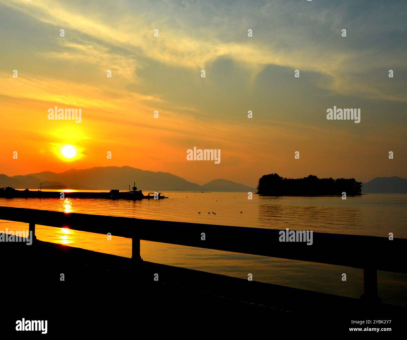 Sunset in Namhaedo or Namhae Island on the southern coast of South ...