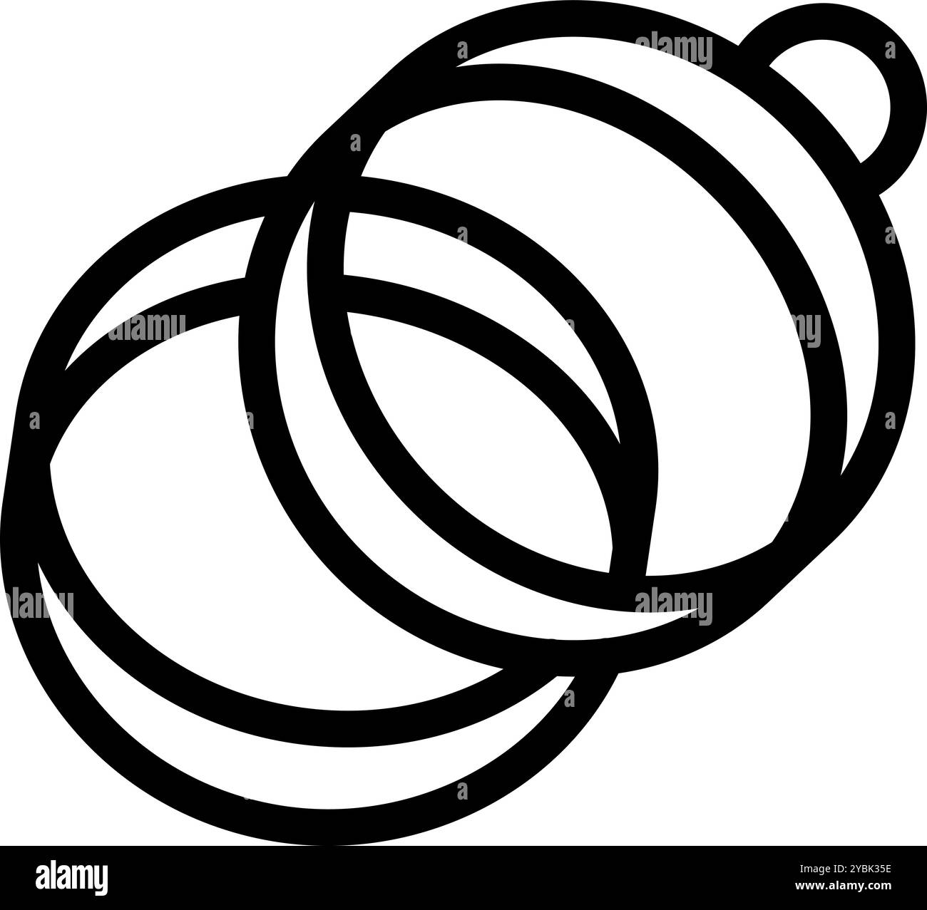 Simple line drawing showing intertwined wedding rings, symbolizing love ...