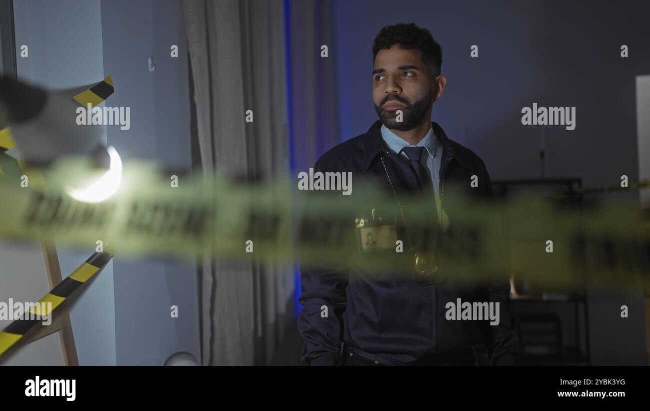 Hispanic man investigates dimly hi-res stock photography and images - Alamy