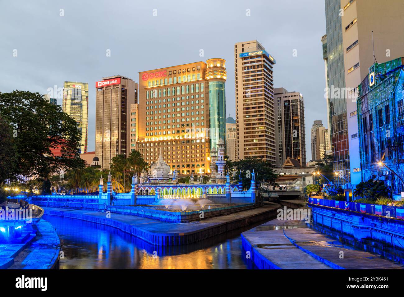 Kuala Lumpur, Malaysia - February 12, 2024: Masjid Jamek Mosque, is one ...