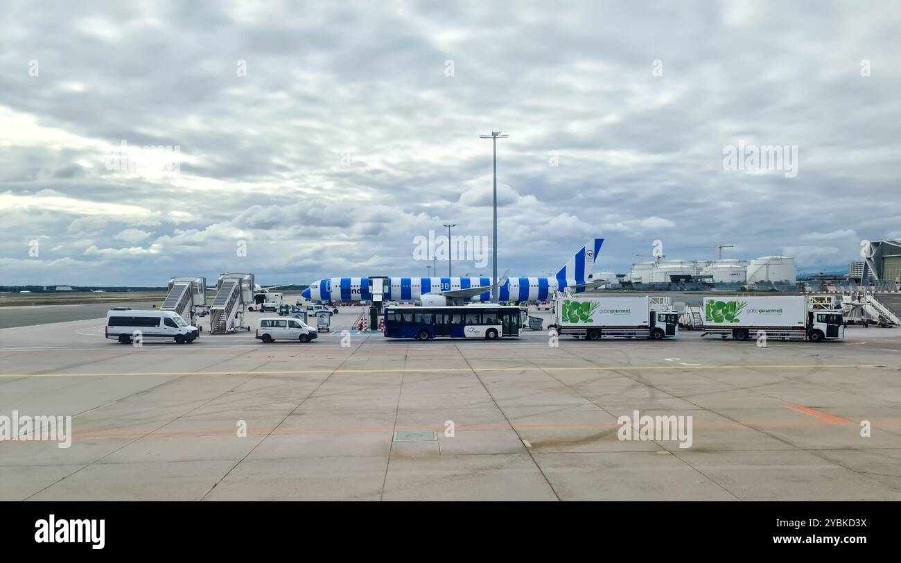 Frankfurt, Germany - 29. September 2024: A striped Condor Airlines ...