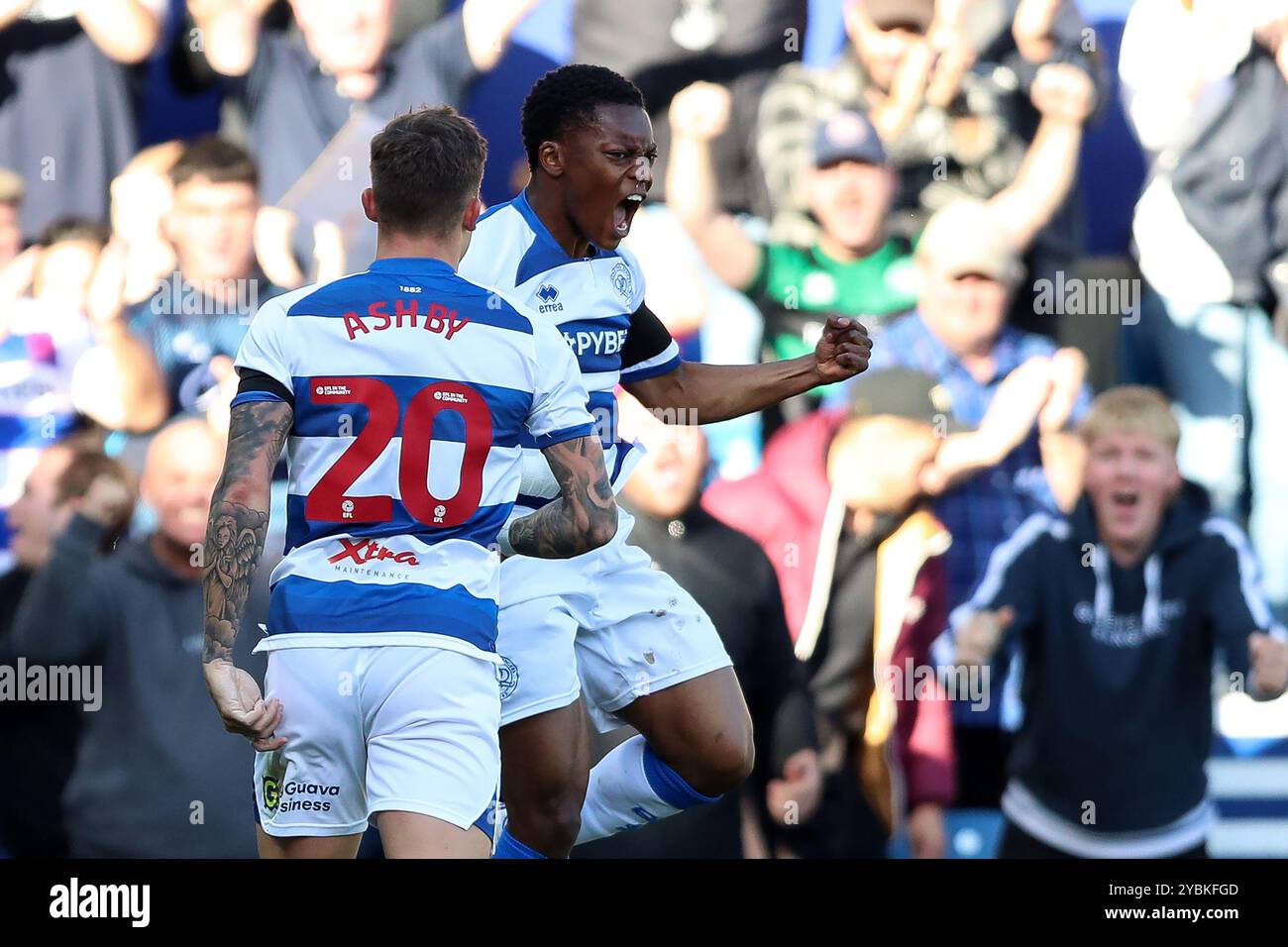 Queens Park Rangers' Karamoko Dembele celebrates scoring their side's ...