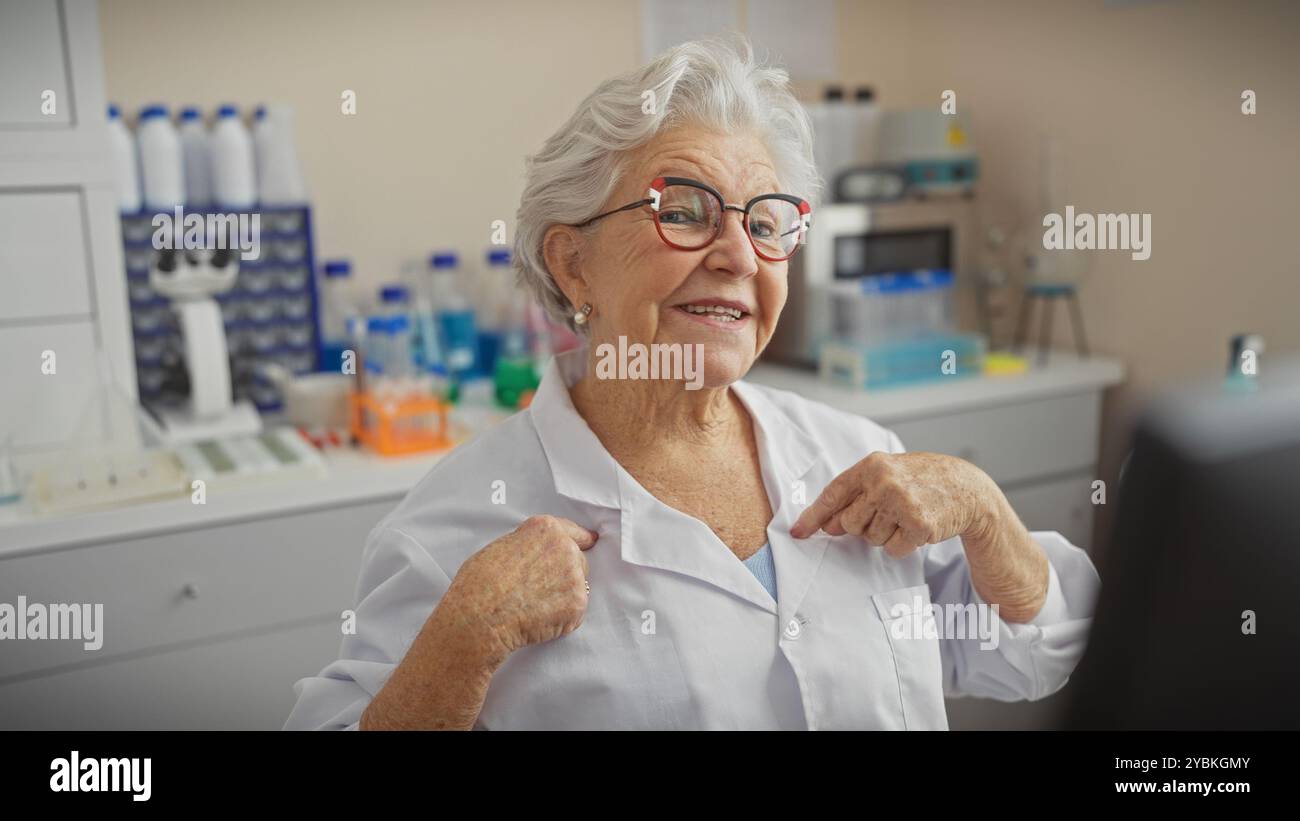 Elderly scientist woman in white hi-res stock photography and images ...