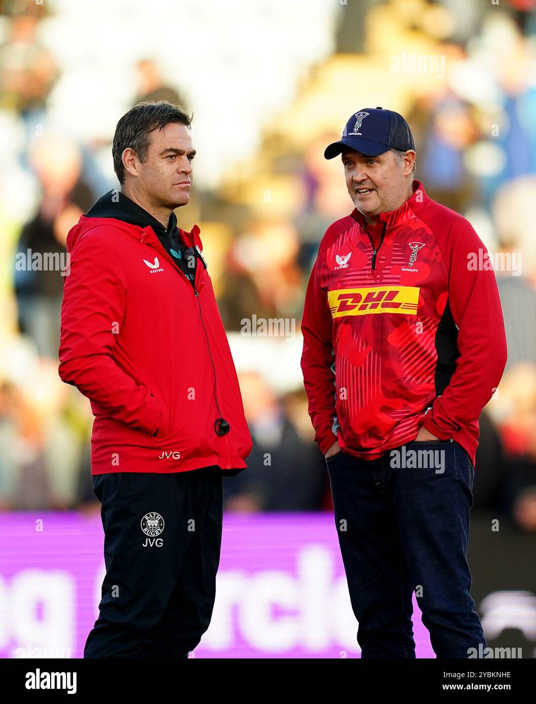 Bath head coach Johann van Graan (left) and Harlequins Director of ...