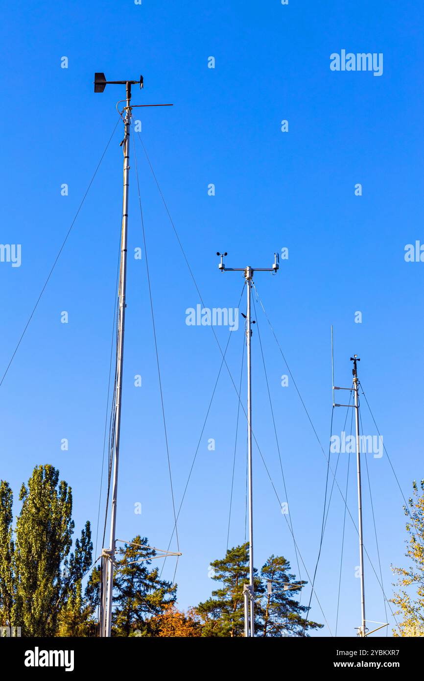 weather station with wind speed and direction sensor, vertical photo ...