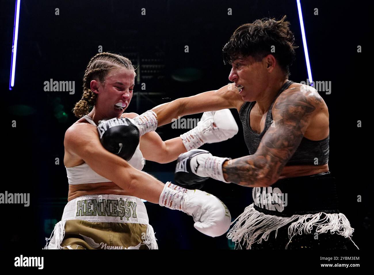 Francesca Hennessy (left) and Ana Karla Vaz De Moraes (right) in action ...