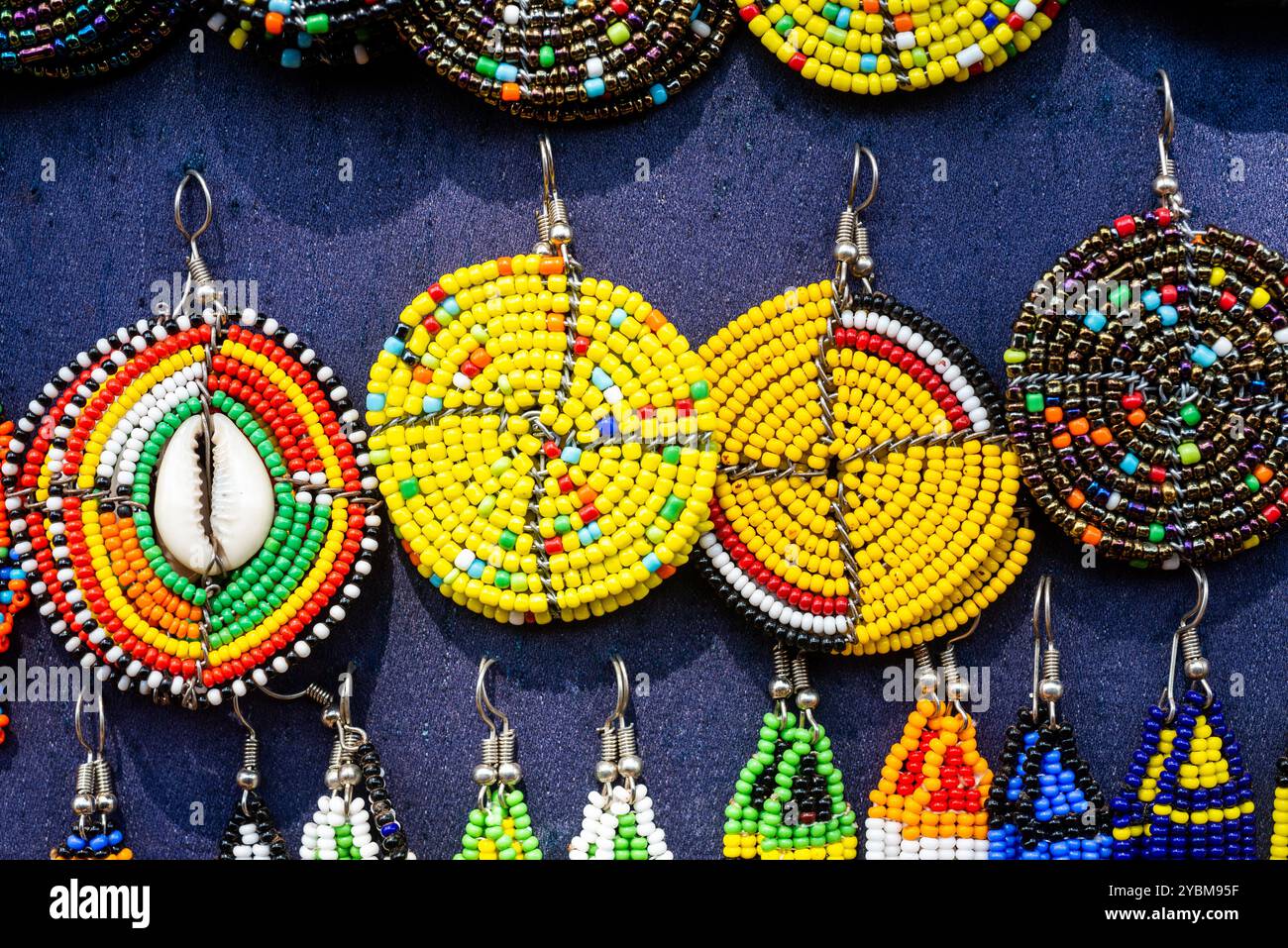 Masai ear rings at East African art Village in Kampala - Uganda Stock ...