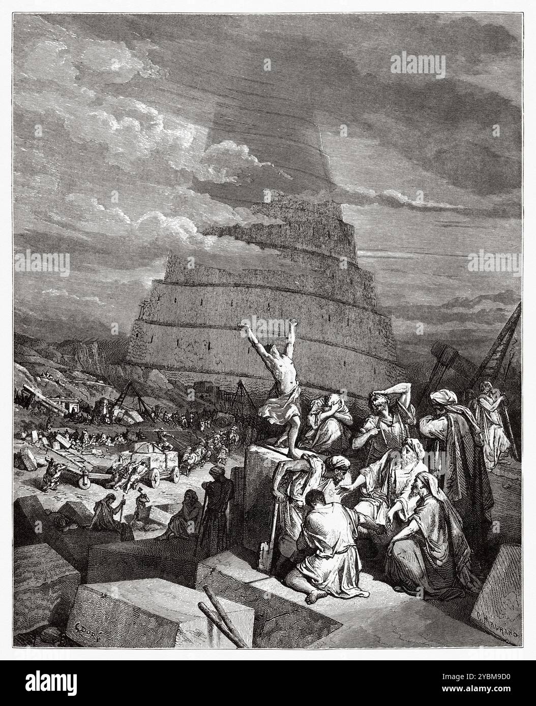 The construction of the Tower of Babel (Genesis 11:1–9) Old Testament ...