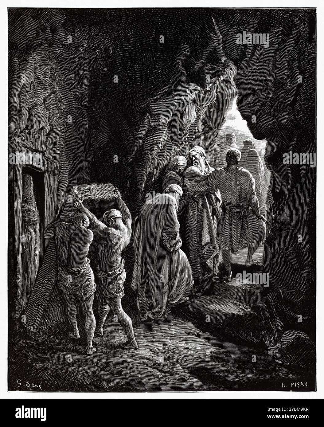 Burial of Sarah at Machpelah. Old Testament. Antique bible illustration ...