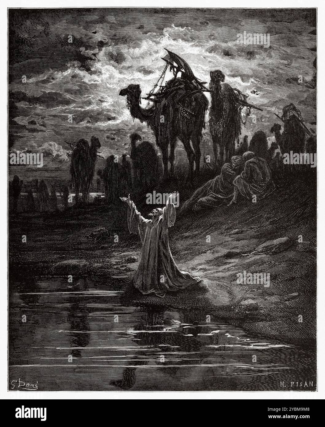 The Prayer of Jacob (Genesis 32:26) Old Testament. Antique bible ...