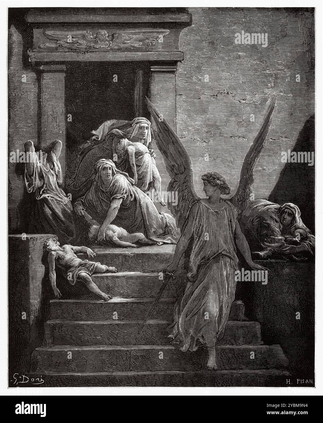 The tenth Plague. Death of Egyptians’ firstborn children. Old Testament ...