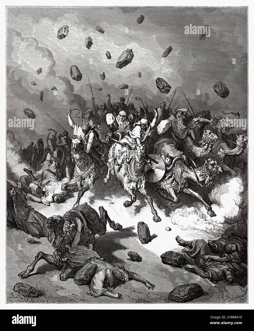 Joshua's victory over the Amorites. Destruction of the army of the ...