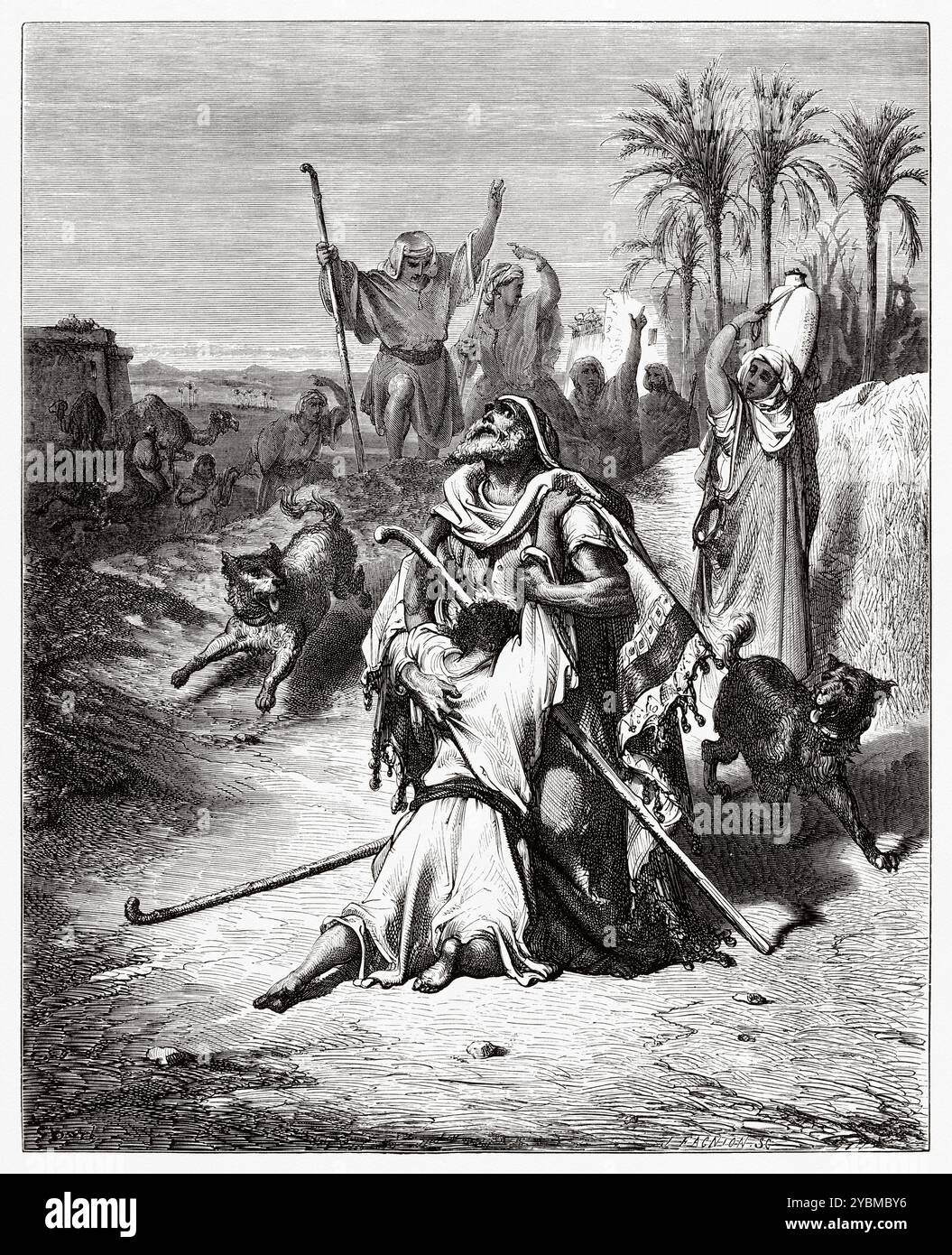 Parable of the prodigal son. The prodigal son returns to arms of his father (Luke 15, 20) New ...