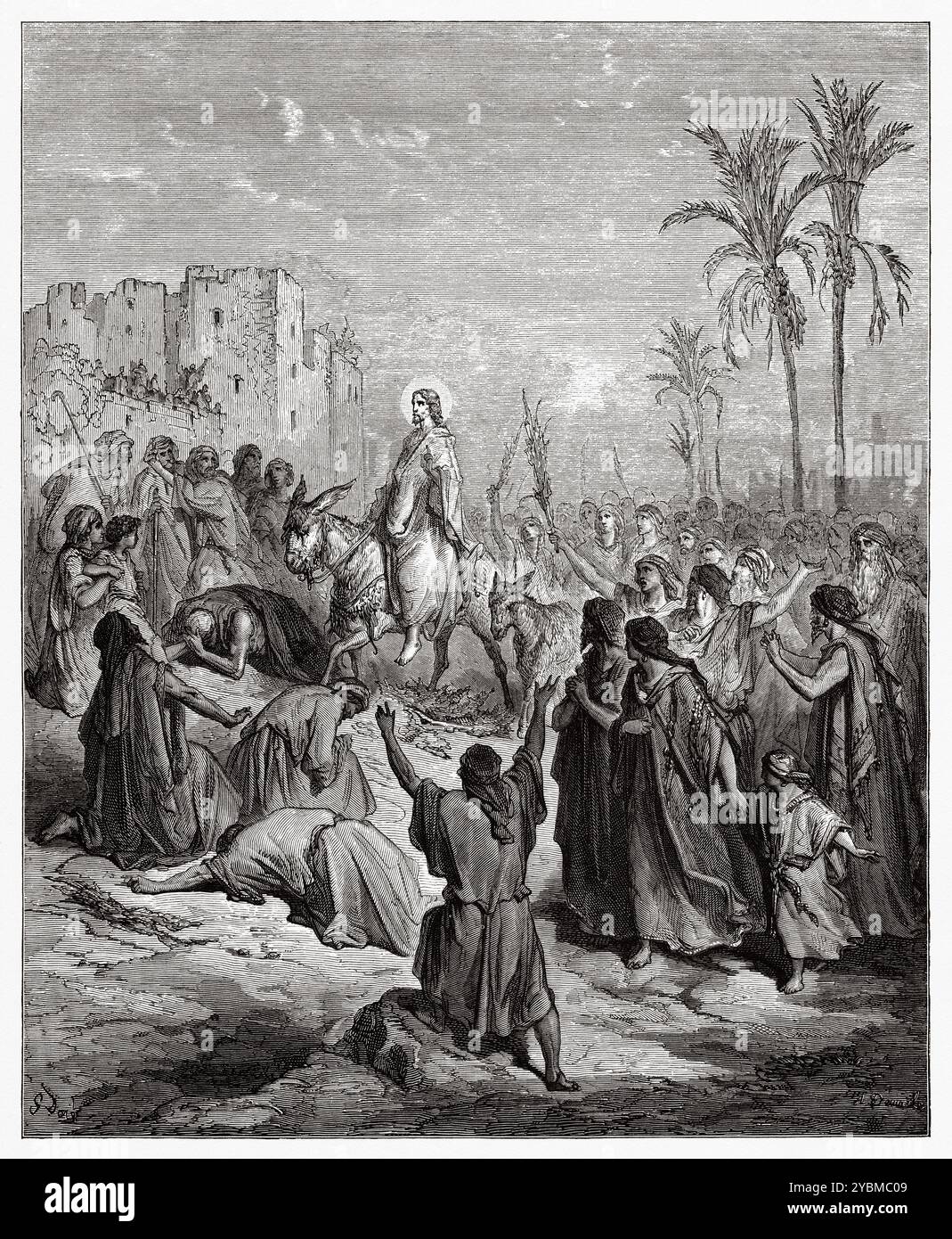 Palm Sunday, triumphal entry into Jerusalem. Jesus makes a grand ...