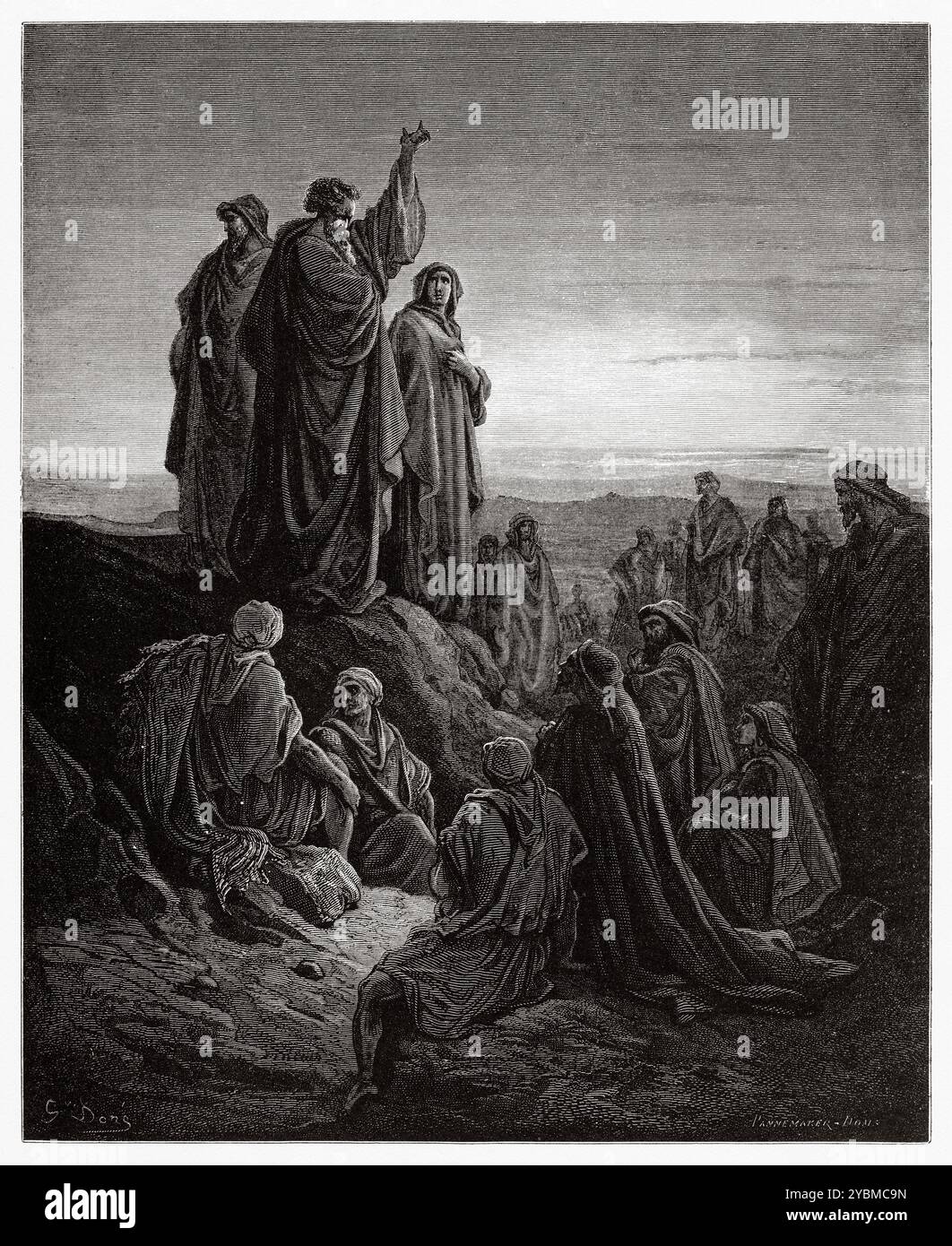 Saint Peter and the disciples preach the gospel. New Testament. Antique ...