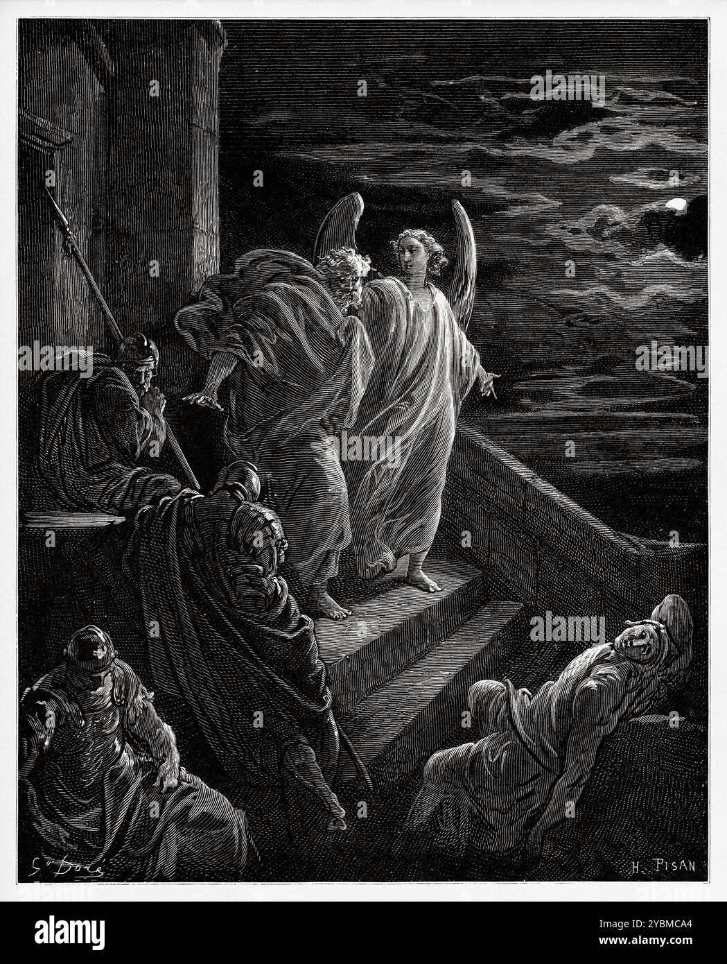 The liberation of Saint Peter from Herod's prison by an angel. New ...