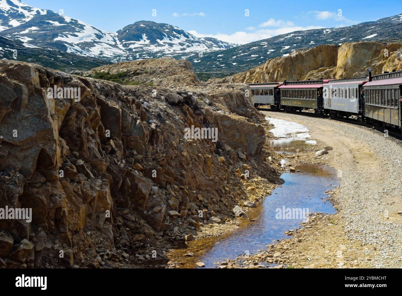 A train on the White Pass and Yukon Route railroad out of Skagway ...