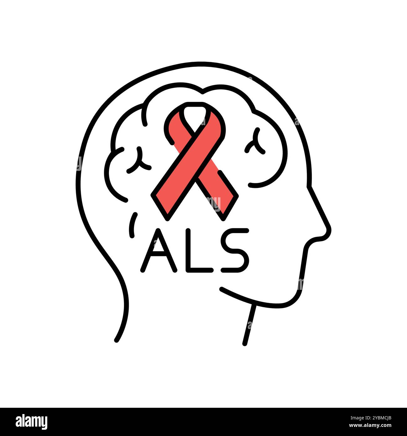 Amyotrophic lateral sclerosis line black icon. Sign for web page ...