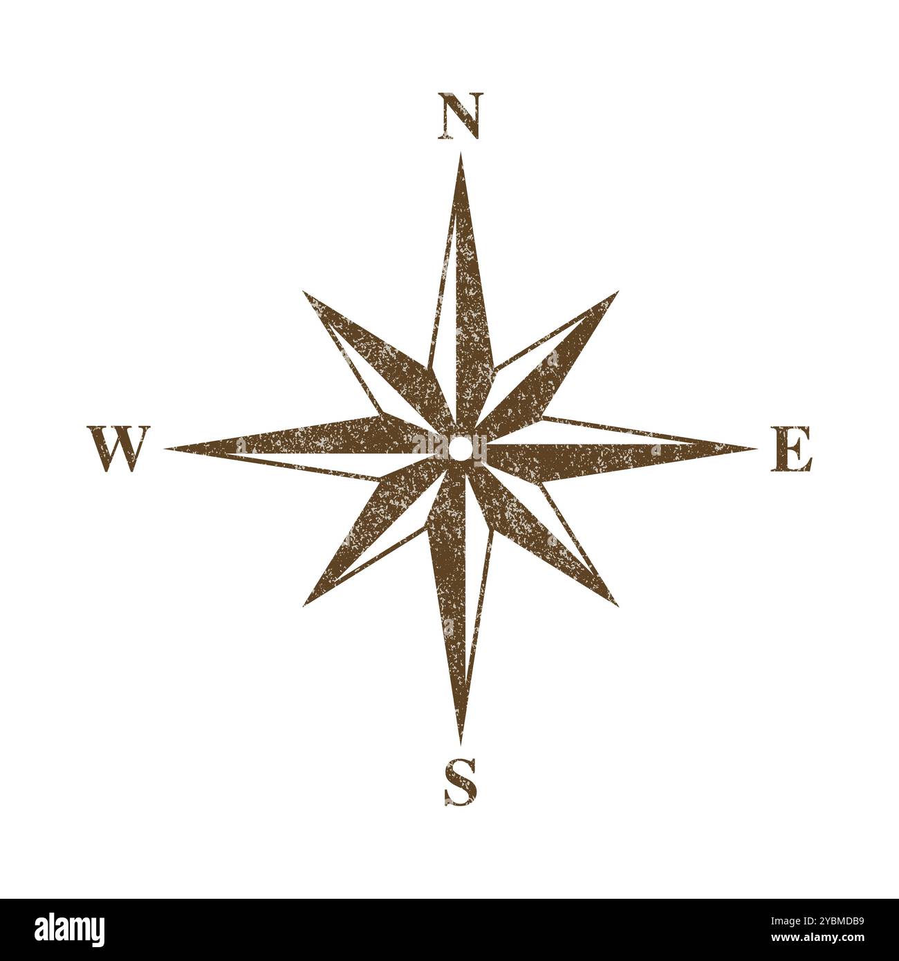 Vector Vintage Wind Rose Symbol, Compass Icon Closeup, Isolated Stock ...