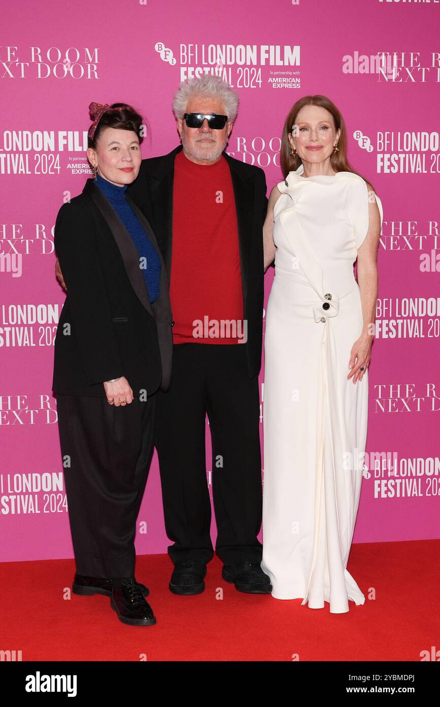 (left to right) Kristy Matheson, Pedro Almodovar and Julianne Moore ...