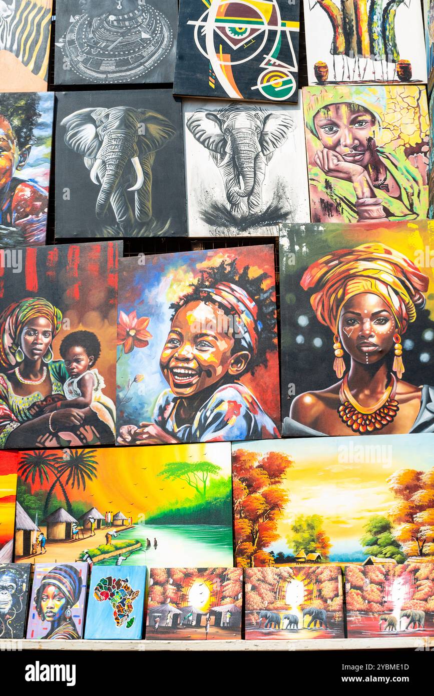 Street art along Buganda Road in Kampala - Uganda Stock Photo - Alamy