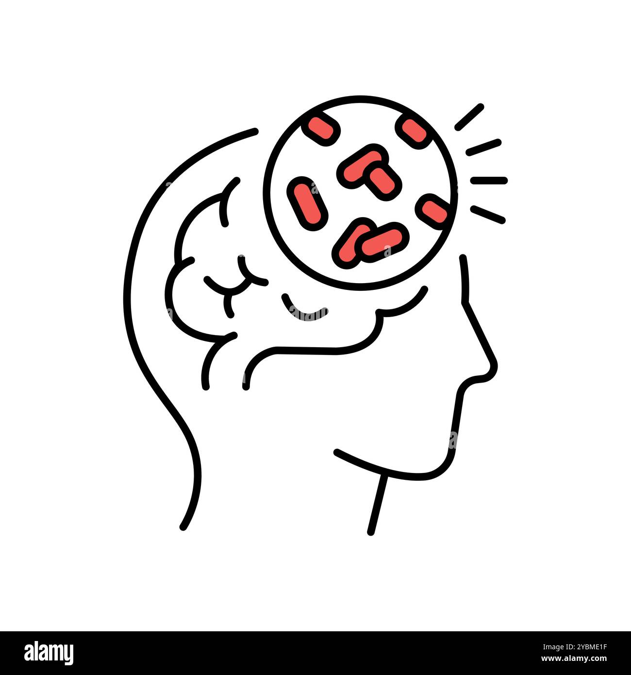 Meningitis line black icon. Sign for web page, mobile app, button, logo ...