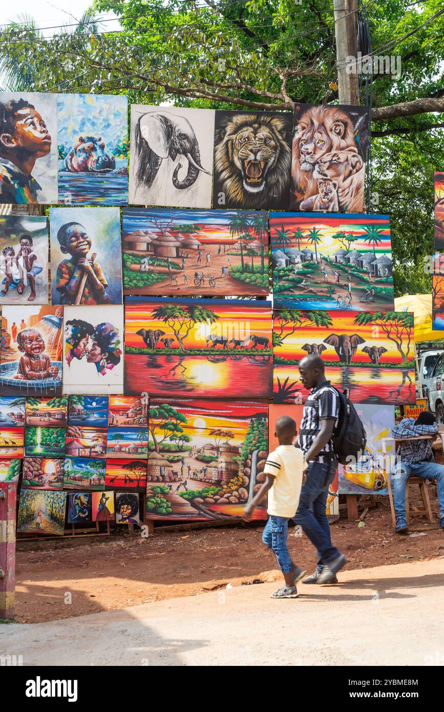 Street art along Buganda Road in Kampala - Uganda Stock Photo - Alamy