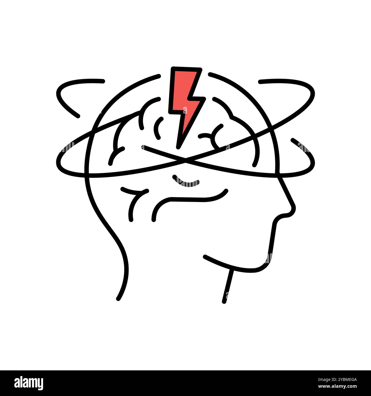 Migraine line black icon. Sign for web page, mobile app, button, logo ...