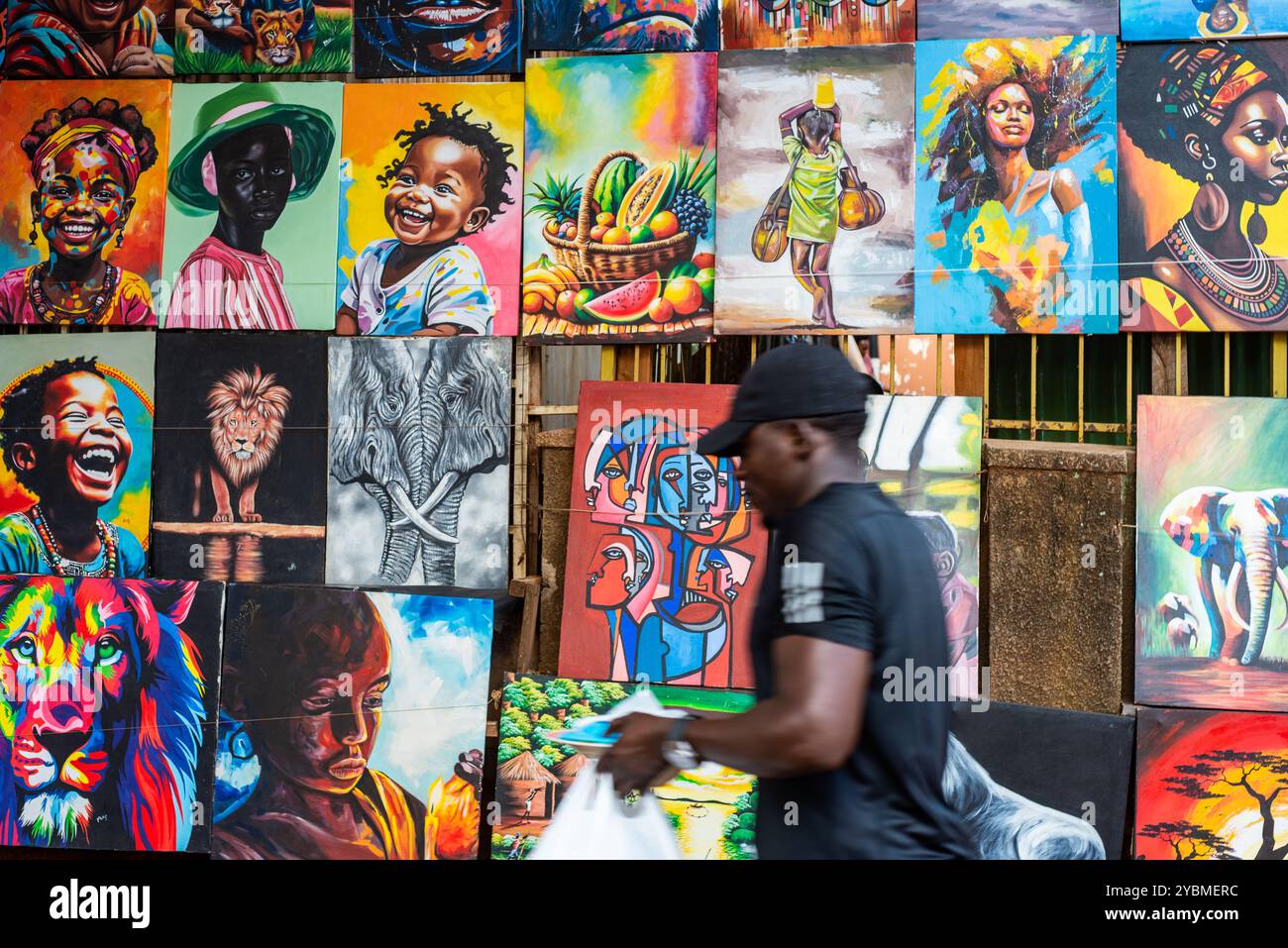 Street art along Buganda Road in Kampala - Uganda Stock Photo - Alamy